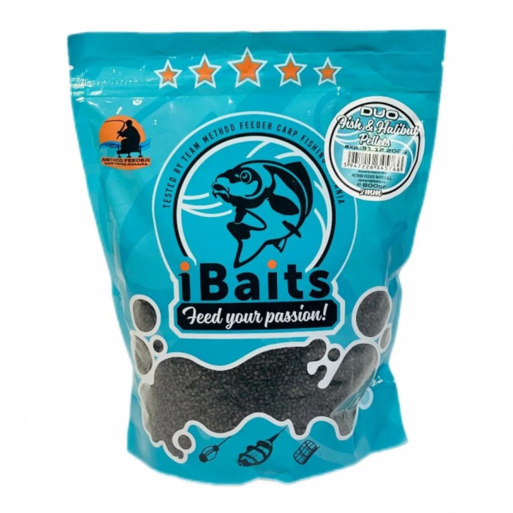 Пелети iBaits PELETE PREMIUM HALIBUT PELLETS 2MM 800 G | Sharancheto.bg